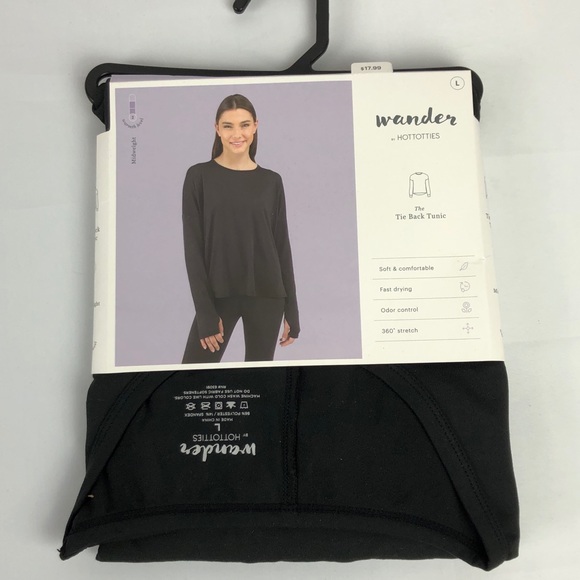 Wander | Tops | Nwt Wander Hottotties Tie Back Tunic In Black | Poshmark